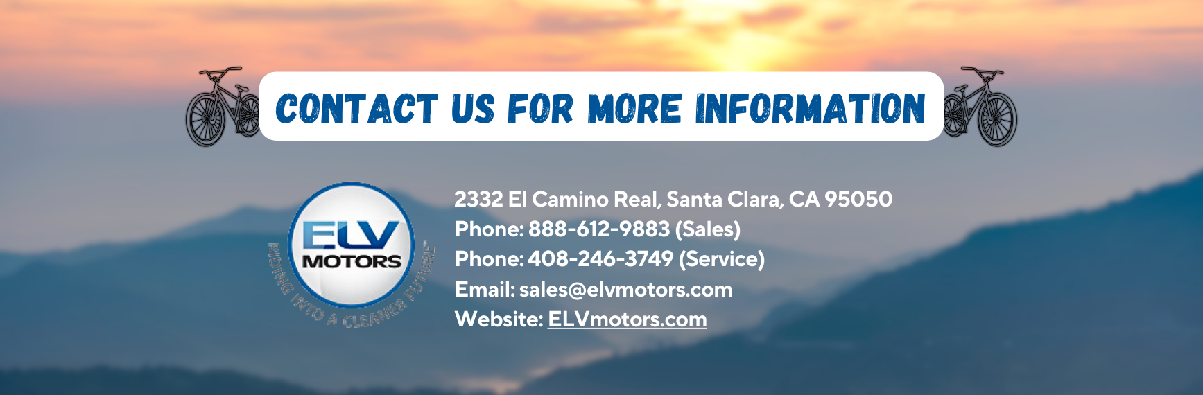 ELV Motors: Top E-Bikes Near You, Santa Clara & in Northern California